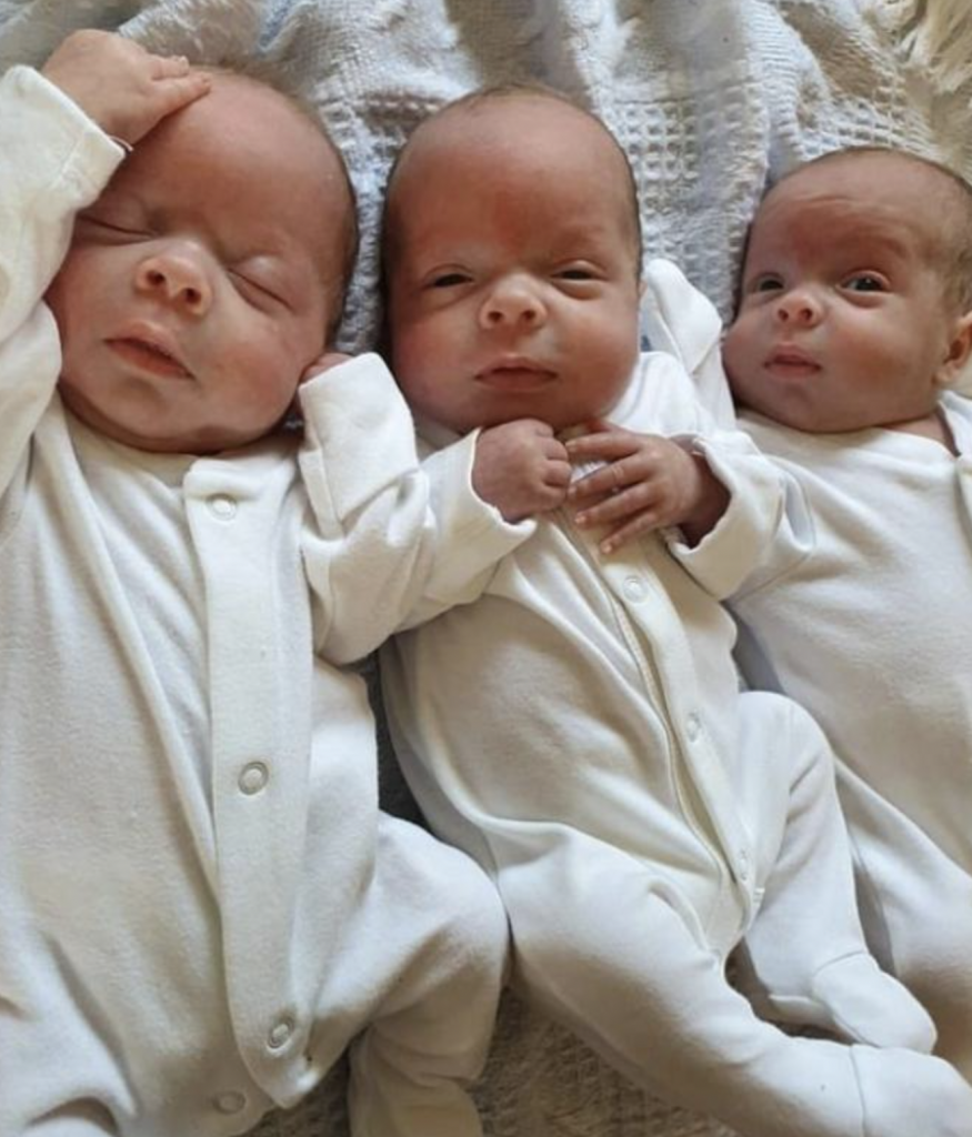 This is an unusually rare case. A British woman gave birth to triplets ...