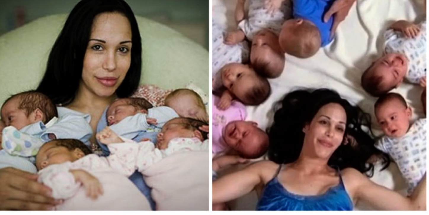 This brave single woman gives birth to eight children at the same time ...