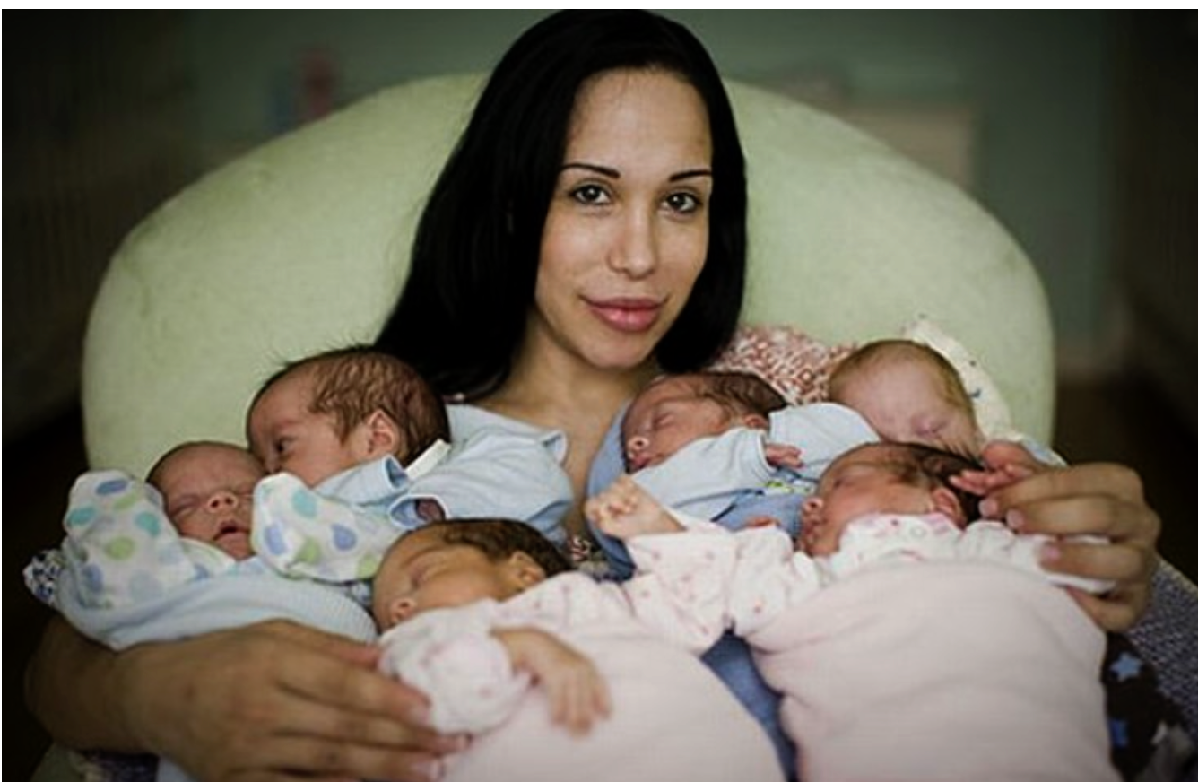 This brave single woman gives birth to eight children at the same time ...