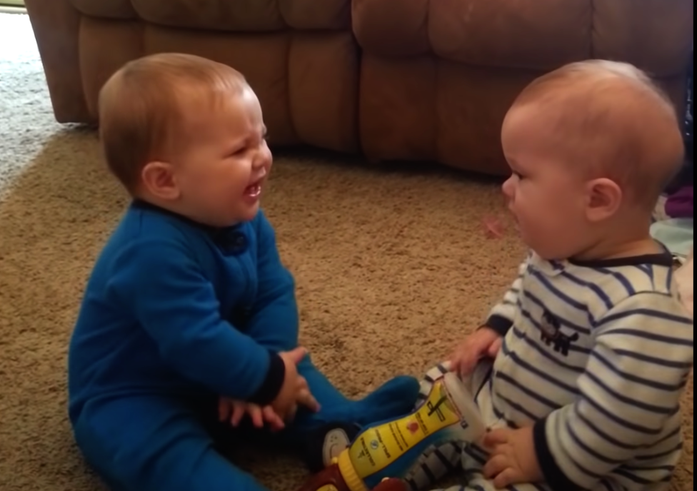 Double The Cuteness: Twin Babies Engage In An Adorable Sibling Squabble ...