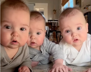 Triple The Cuteness: Mom’s Phone Becomes A Mirror For Adorable Triplet ...