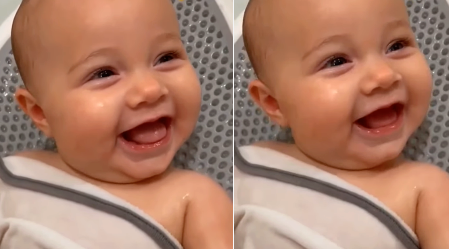 Baby Giggling with Delight in Bath Time: An Irresistibly Cute Sight ...
