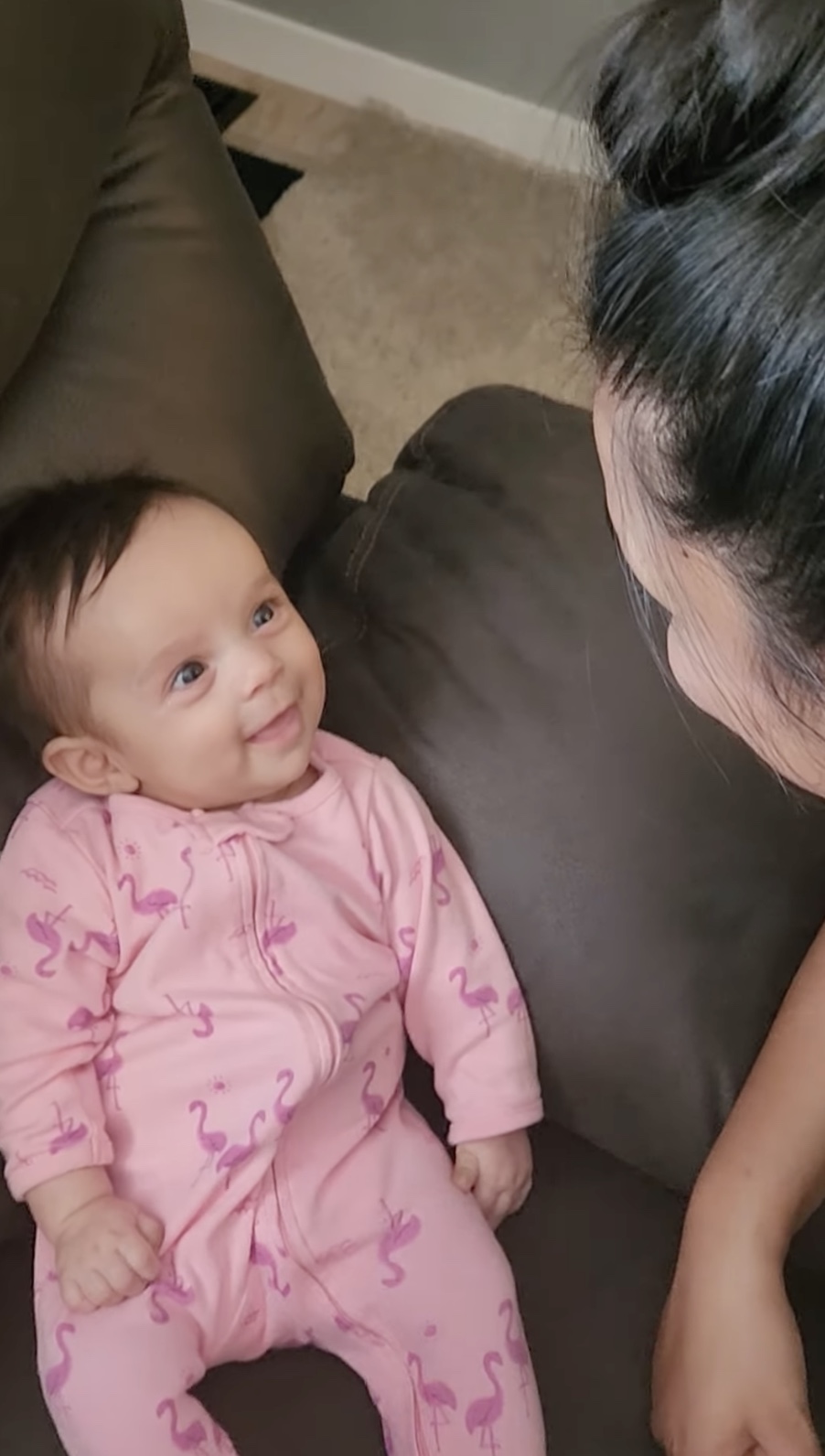 First time speaking with mom in the individual language of giggles! So ...