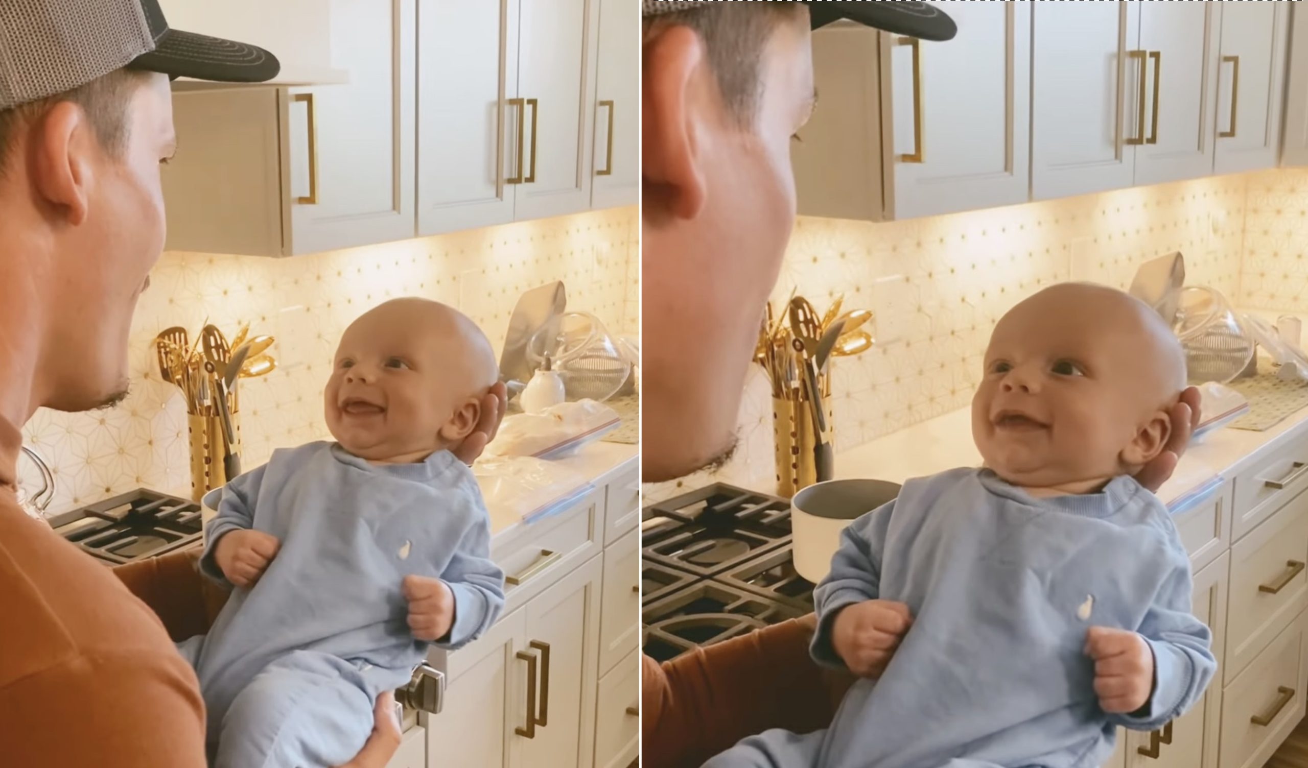 Nothing but an arm full of joy: Funny baby giggles for the first time ...
