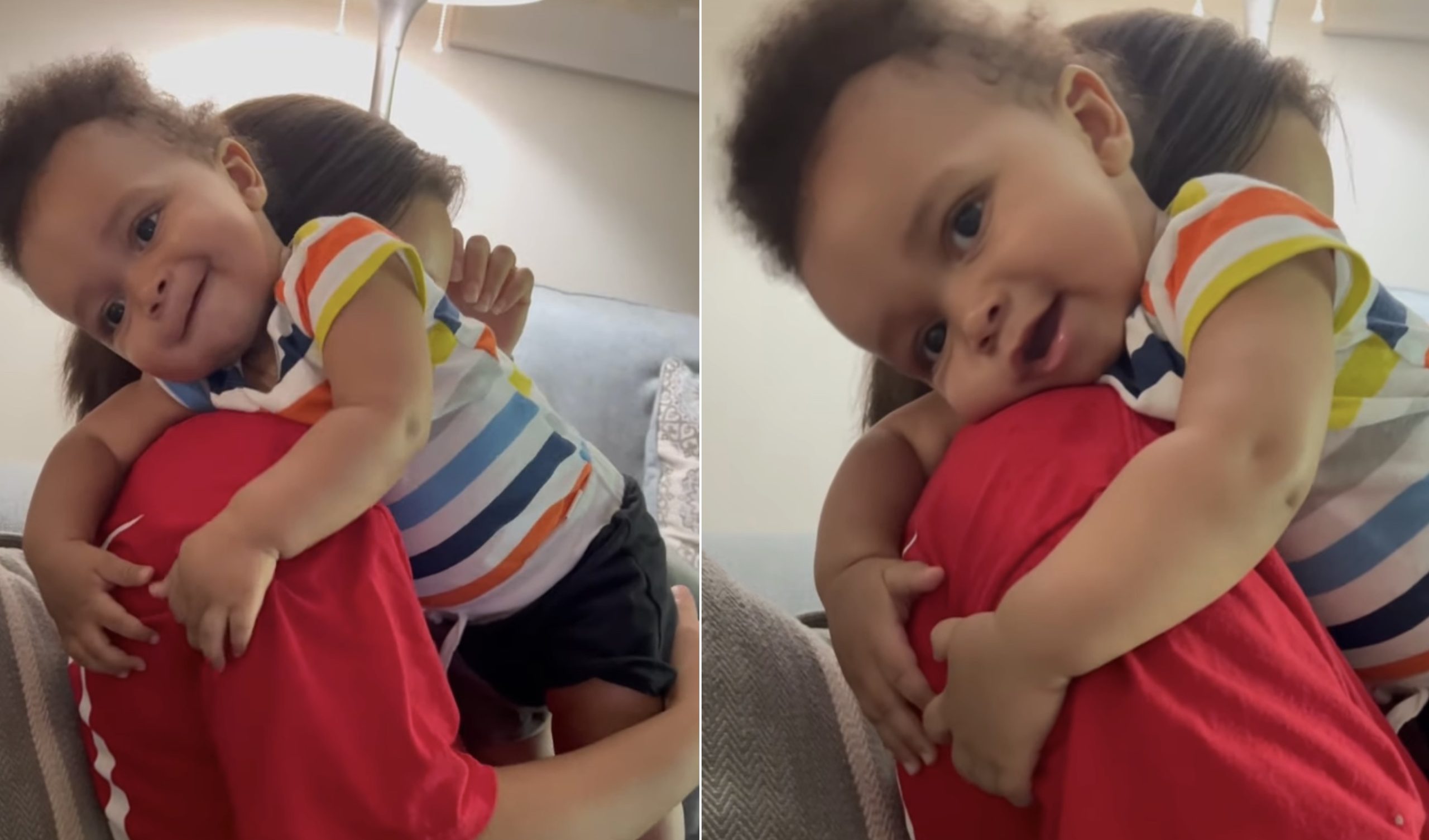 What an awaited moment: Baby boy is so excited to see Mommy after work ...