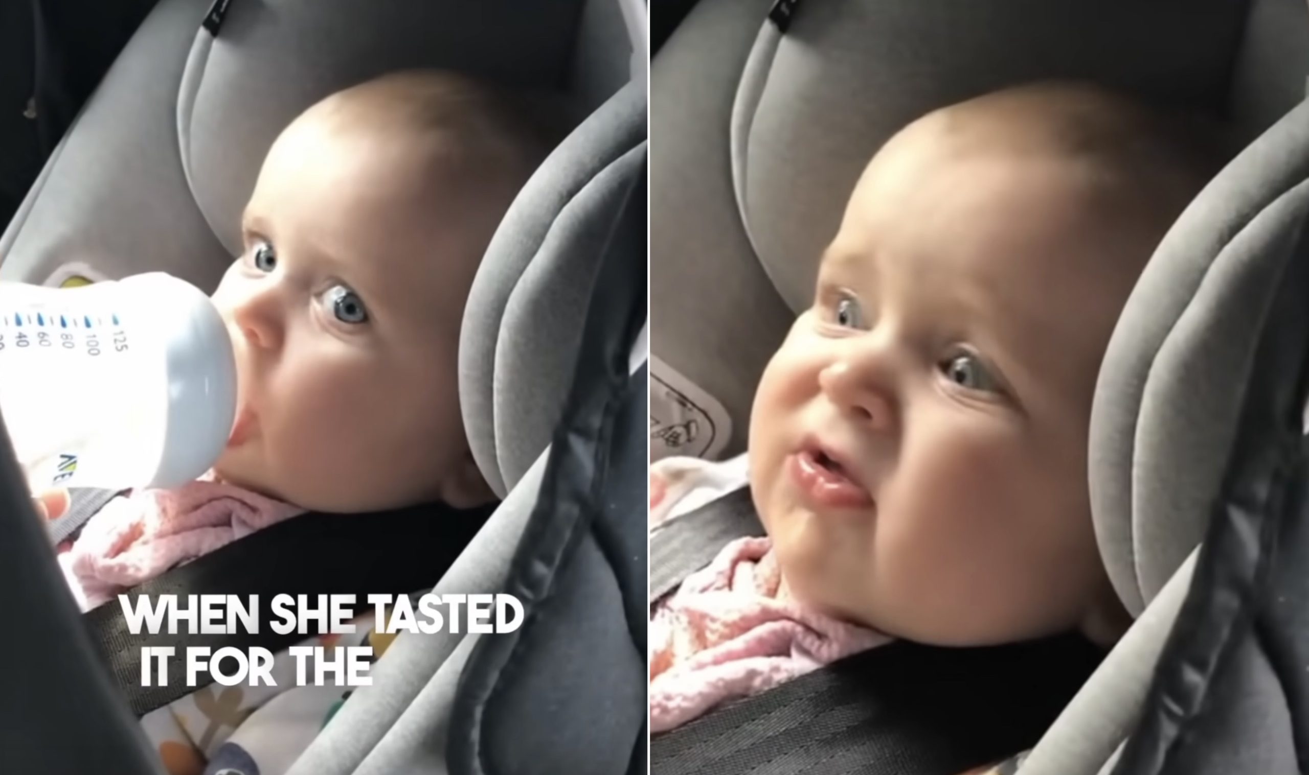 First time drinking water: You can’t imagine how precious this baby’s ...