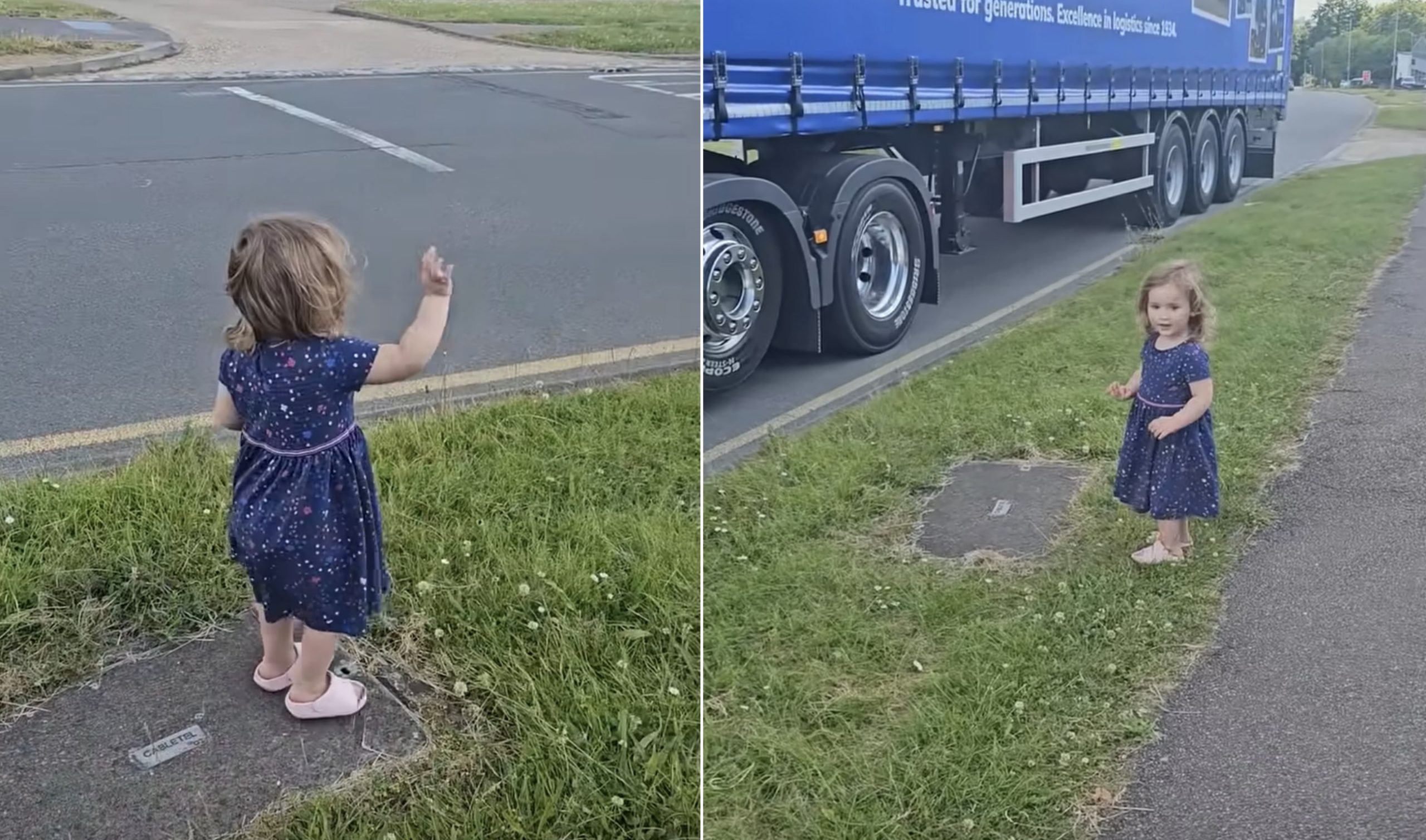 So beautiful moment ! The baby girl welcomes Daddy after a long ...