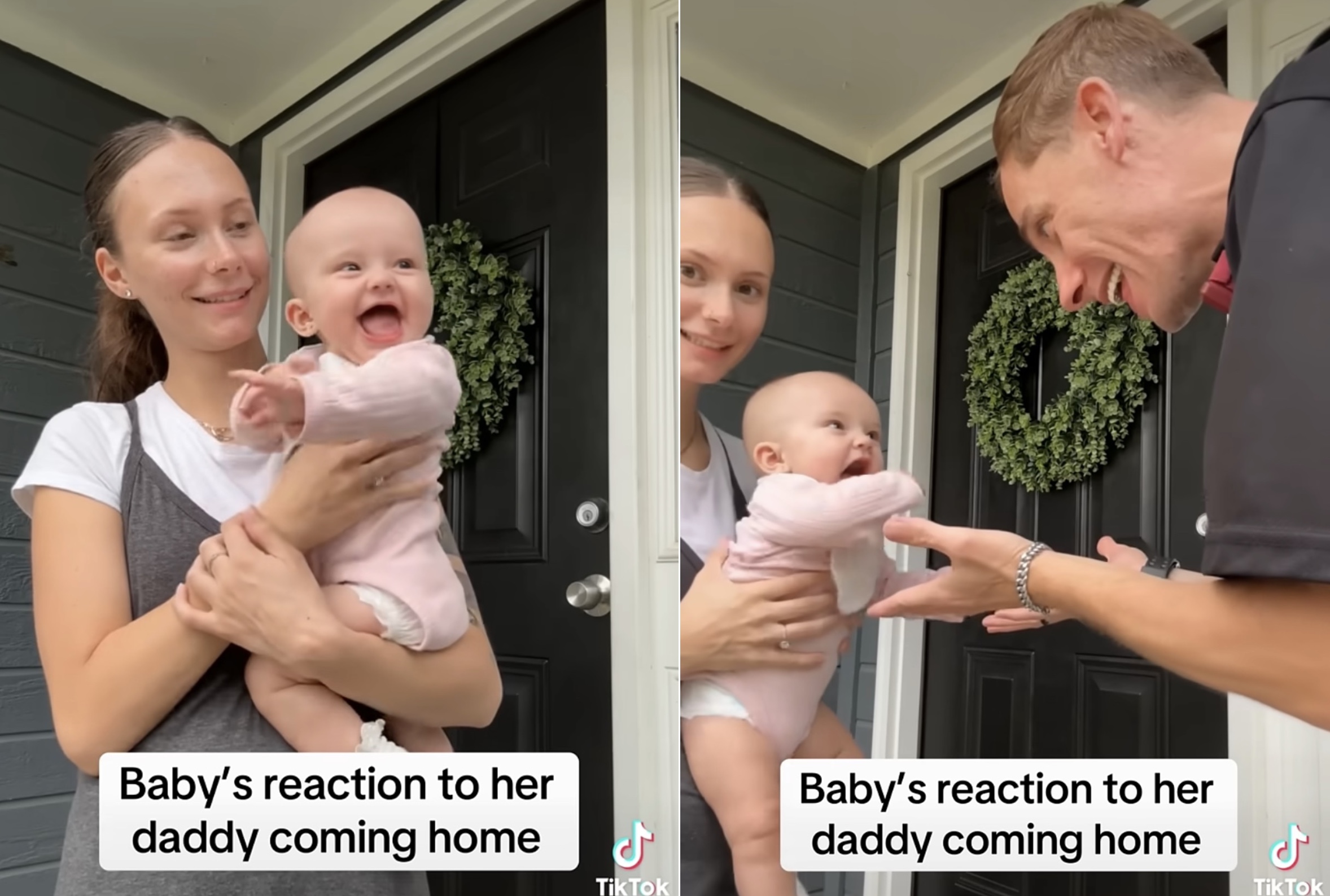 Baby’s reaction to her daddy coming home is unbelievably beautiful | My ...