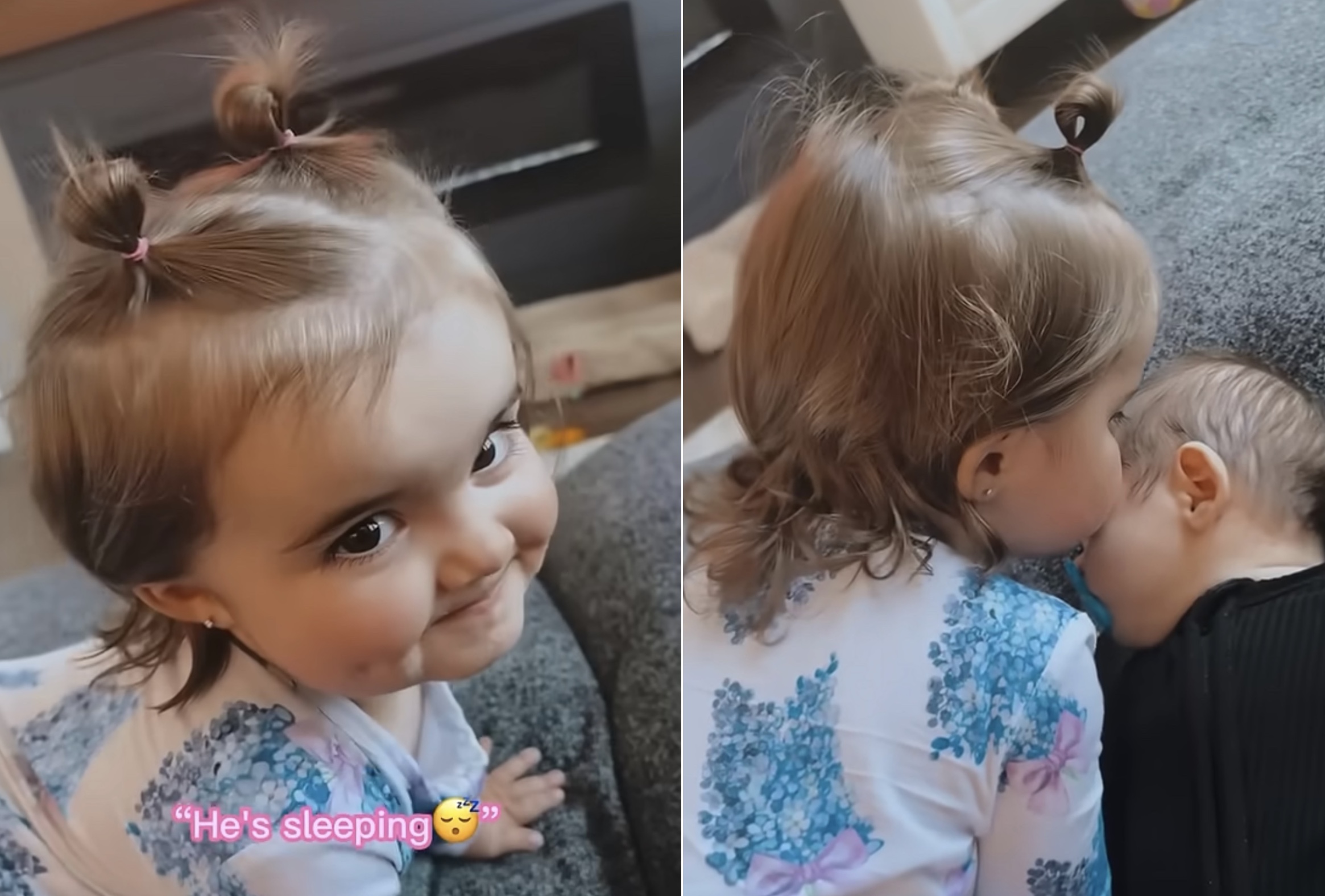 Sooo cute! The baby girl can’t get enough of her baby brother | My Cute ...