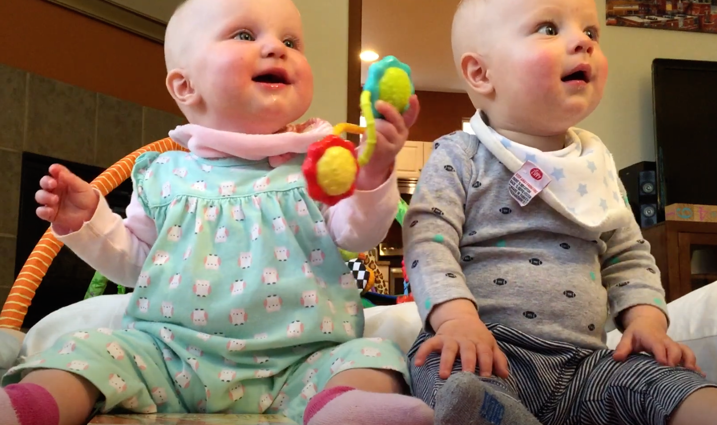 Double the Giggles: Twins Laughing at Paper Ripping! | My Cute Babies